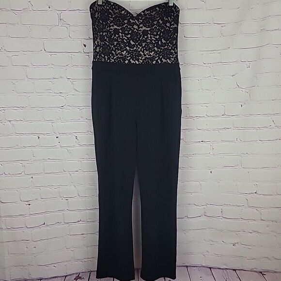 Express | Pants & Jumpsuits | Express Black Lace Top Straight Leg ...